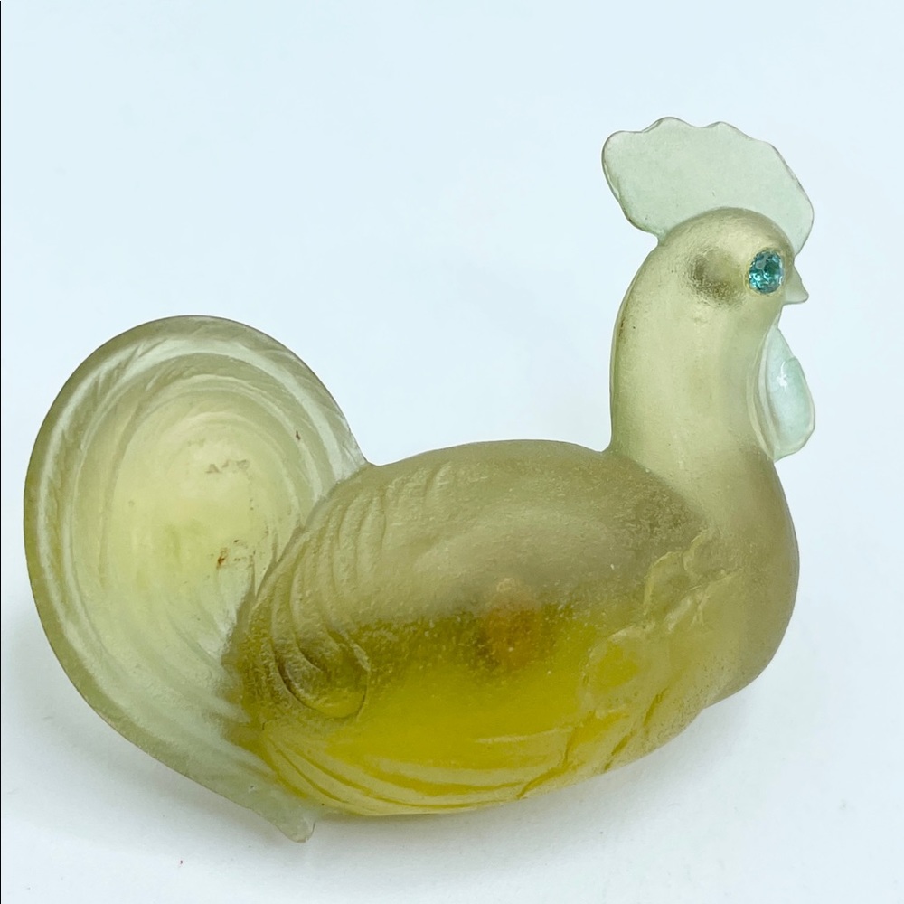 Vintage Lucite Rooster Chicken Farm Animal Brooch Pin - Gem